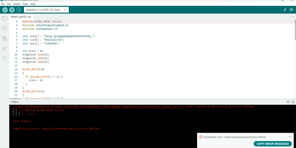 #difine BLYNK_PRINT Serial Error ครับ - ☕️ ทั่วไป - อิเล็กอีซี่(Eleceasy)