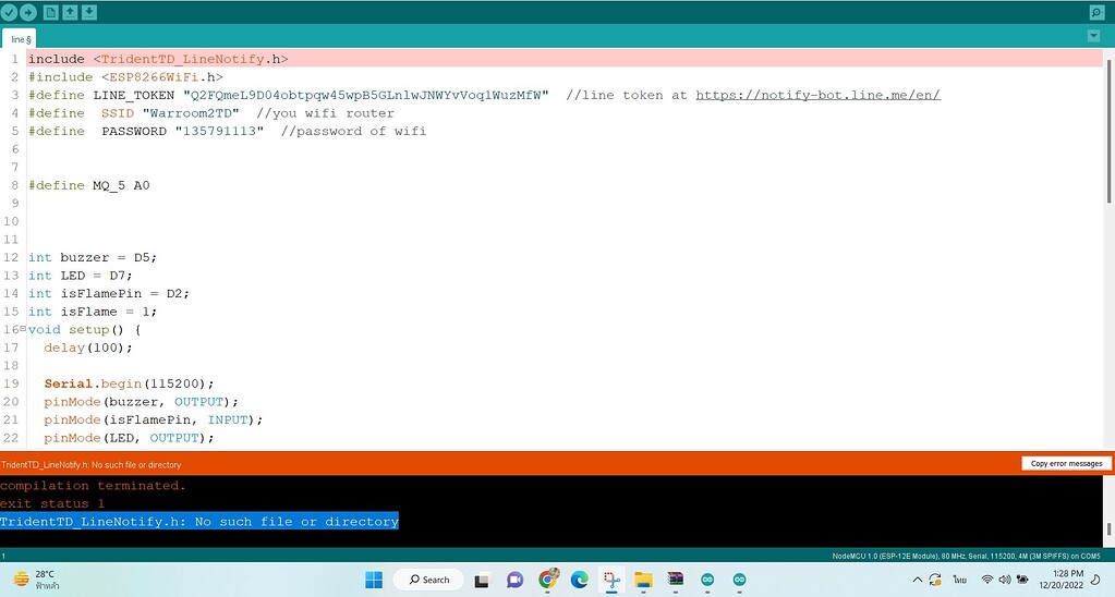TridentTD_LineNotify.h: No such file or directory แก้ยังไงครับ - 🕹 Controller - อิเล็กอีซี่ ...