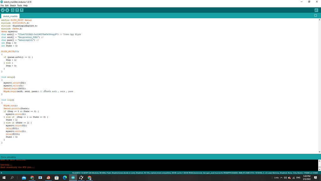 มีมือใหม่ครับblynk ขึ้นออฟไลน์ครับ - ESP8266 - อิเล็กอีซี่(Eleceasy)