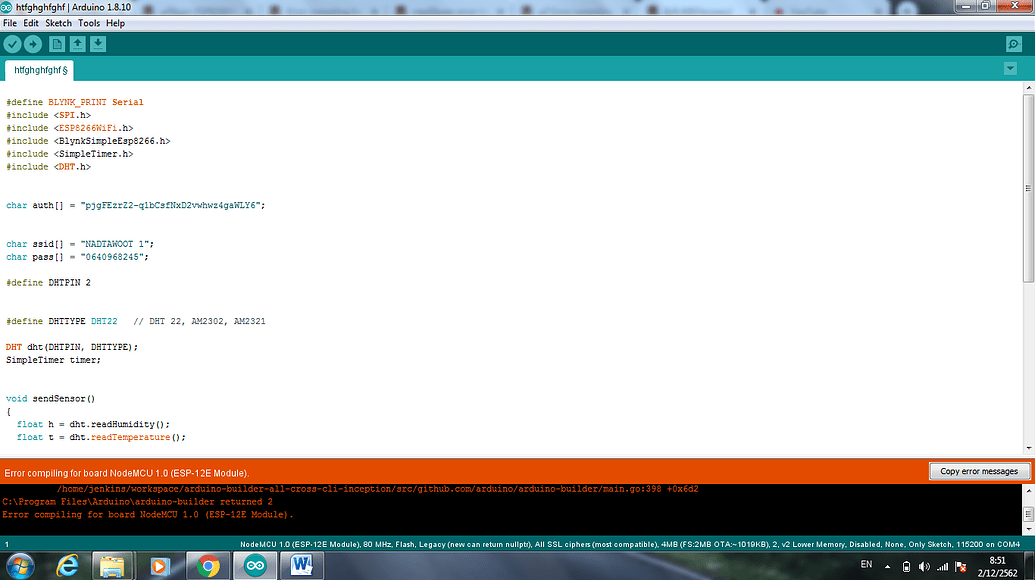 มันขึ้นError compiling for board NodeMCU 1.0 (ESP-12E Module) ต้องแก้ ...